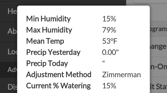 weather algorithm | OpenSprinkler